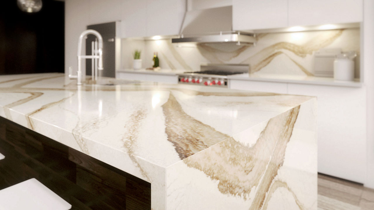A Showcase of Brittanicca Gold Warm™ Quartz Design for Kitchens ...